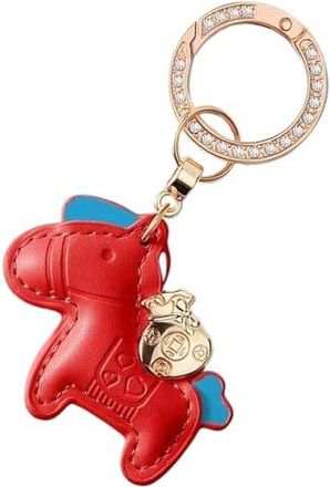 Generic Breloque pour sac &agrave; dos de cheval | Accessoires de mode chinois de bon augure 2026 | Porte-cl&eacute;s chinois en cuir pour d&eacute;coration de cheval - pour festi