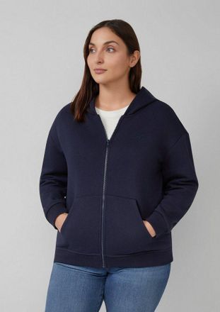 s.Oliver Sweatjacke Sweatshirt Jacke Angeraute Sweatshirtjacke mit Stickerei