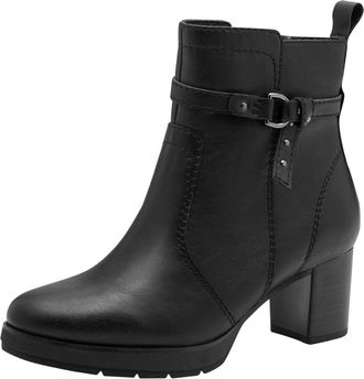Jana Damen Stiefeletten mit Blockabsatz Vegan, Schwarz (Black), 38 EU