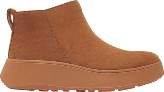 FitFlop Mode Stiefeletten f&uuml;r Damen, Wildleder, flach geformter Absatz (Hellbraun)
