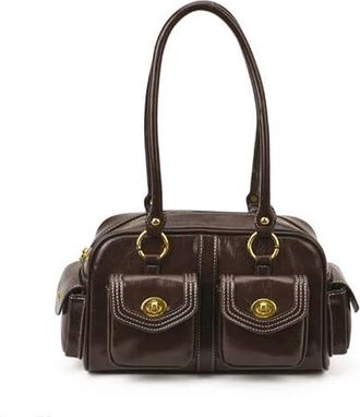 Generic Sac &agrave; bandouli&egrave;re &eacute;l&eacute;gant en cuir PU pour femme, grand sac polyvalent avec plusieurs compartiments pour travail et loisirs