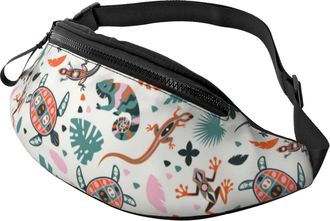 Generic H&uuml;fttasche Multifunktionale H&uuml;fttaschen Geckos Drachen Muster Verstellbarer Bauchtasche F&uuml;r Outdoor Aktivit&auml;ten Wandern 14X35Cm
