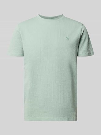 Lerros T-Shirt mit Strukturmuster und Logo-Stitching