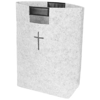Milisten Ipetboom Paquet Fourre-Tout en Feutre Gris-Blanc pour Bible Croix Creuse Paquet &agrave; Main Chr&eacute;tien Polyvalent pour Transport et Usage Quotidien Grand Esp