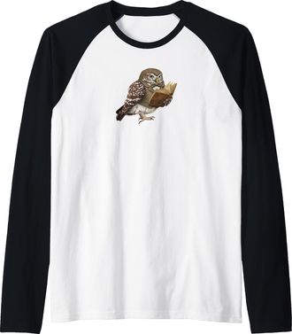 jz.birds Eule Liest B&uuml;cher Vogelfreund Singvogel Biologe Vogel Raglan