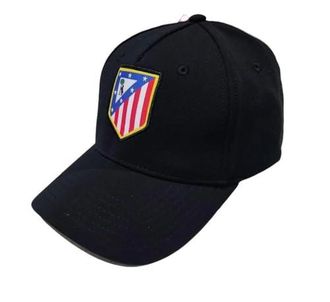 Generico Casquette Atl&eacute;tico de Madrid r&eacute;glable Taille adulte Blason brod&eacute; Produit officiel, Noir, taille unique