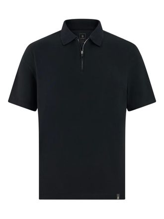 Boggi Milano collar zip polo shirt - Schwarz