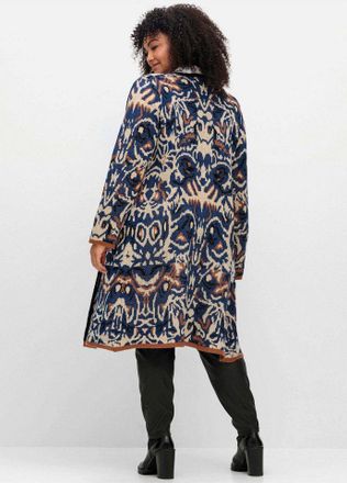 Sheego Strickjacke Longstrickjacke Langarm Jacquard mit Jacquardmuster