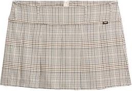 Superdry Mini Jupe Basse Rise Pleated, Tweed Neutre, 38 Femme