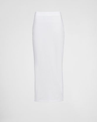 Prada Jupe En Jersey, Femme, Blanc, Taille 36