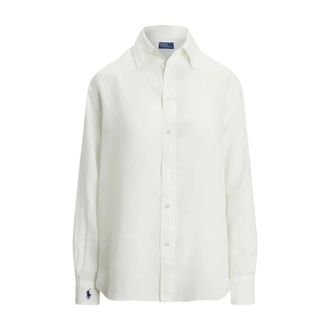 Polo Ralph Lauren Lang&auml;rmliges Hemd mit Knopfleiste - - Blouses & Shirts - Damen - Wei&szlig; - XL