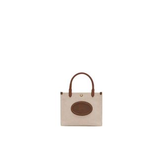 Burberry Tote en toile avec garniture en cuir - Femme - Sacs - Beige - Taille: ONE Size