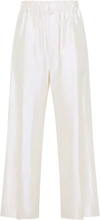Carven Femme, Pantalons, Blanc, Taille: 36 FR Pantalon en coton et soie