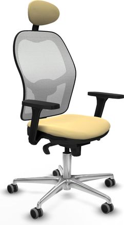Piqueras y Crespo Telearbeitssessel mit 3D-Armen, h&ouml;henverstellbarer Lendenwirbelst&uuml;tze und festem Kopfteil, ausgestattet mit 5 Positionen und eingespritztem Schaum. We