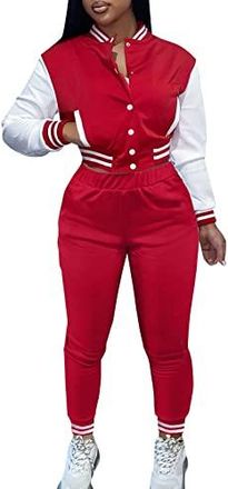Generic V&ecirc;tements de sport 2 pi&egrave;ces pour femme - Tenue deux pi&egrave;ces &agrave; manches longues et col rond - Haut et pantalon long - Ensemble de d&eacute;tente 2 pi&egrave;ces en vel