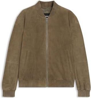 BOSS Hommes H-Muller Veste Regular en cuir suédé