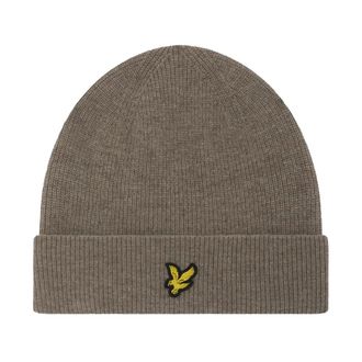 Lyle & Scott Bonnet en laine dagneau c&ocirc;tel&eacute;e - Homme - Accessoires - Beige - Taille: ONE Size