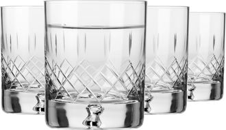 Krosno Whisky-, Bourbon- & Scotchgl&auml;ser 250 ml - 4er Set - Saga Kollektion - Kristallglas, Geschliffen - Handgefertigt - Geschenk