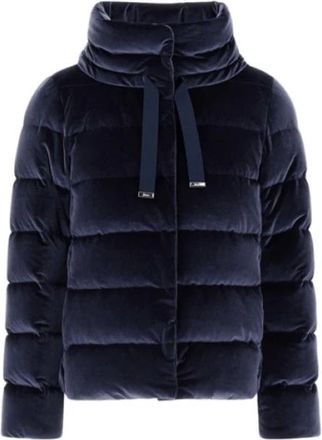 Herno Femme, Vestes, Bleu, Taille: 38 FR Veste en Velours Lisse
