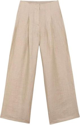 Alpha Studio Femme, Pantalons, Beige, Taille: 40 FR Pantalon &agrave; pinces en lin