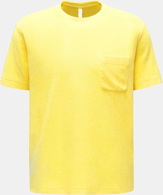 04651/ Herren - Frottee Rundhals-T-Shirt Terry Tee gelb