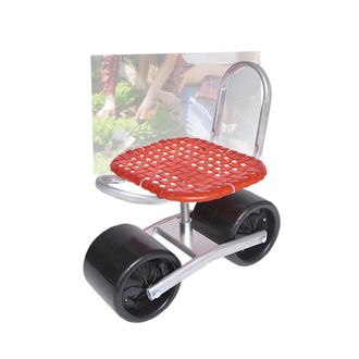 Generic Robuster Gartenhocker, Rollbarer Gartenwagen Mit 2 R&auml;dern, Um 360&deg; Drehbarer Sitz for Rasen-, Pflanz- Und Gartenarbeiten(Red)
