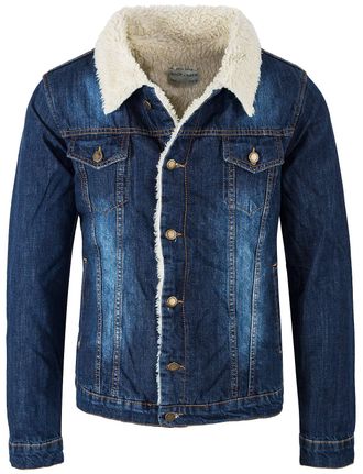 Rock Creek Herren Jeansjacke Winterjacke Teddyfutter Herrenjacke Herren Winter Jacken Teddyfellkragen Parka Warm Bomberjacke H-217 Dunkelblau 2XL