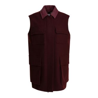 Max Mara Aeroso Lange Weste - - Jackets - Damen - Rot - S