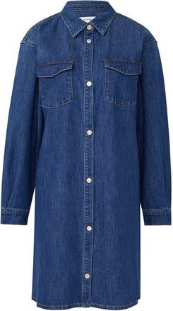 Comma Minikleid Kleid Kurzes Denim-Hemdblusenkleid im Loose Fit