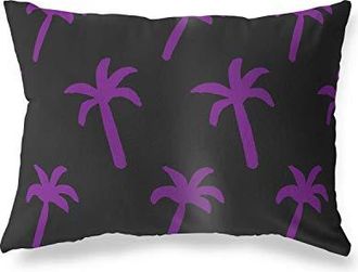 Bonamaison Le Jardin du Lin Kissenbezug Zierkissenbezug Lila-Schwarz Kissenbezug, Für Bett, Auto, Sofa, Haus, Wohnzimmer, Schlafzimmer, Dekoration, 45x60 Cm - En