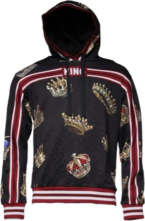 Dolce & Gabbana Homme, Sweatshirts et sweats &agrave; capuche, Multicolore, Taille: M Sweat &agrave; Capuche Imprim&eacute; Couronne Multicolore