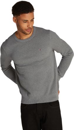 Tommy Hilfiger Herren Pullover Essential Structure Crew Neck Regular Fit, Grau (Medium Grey Heather), S