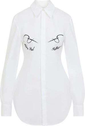 Jean Paul Gaultier Femme, Blouses et Chemises, Blanc, Taille: 38 FR Needles Flock Shirt