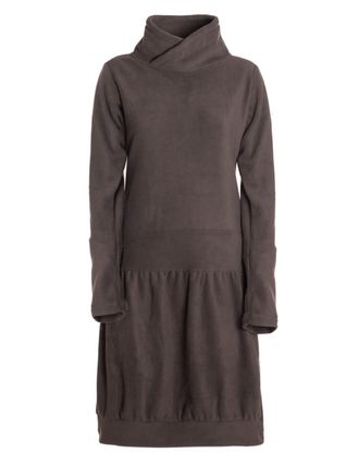 vishes warmes Fleece Winterkleid Ballonkleid mit Stehkragen und Daumenl&ouml;chern - Alternative Bekleidung Olive 40