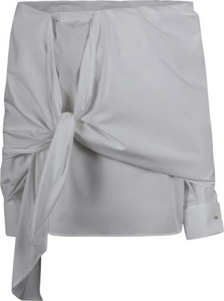 Max Mara Femme, Blouses et Chemises, Blanc, Taille: 38 FR Blouse en coton avec &eacute;tole