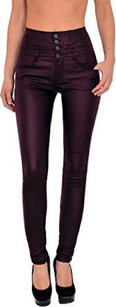 ESRA Pantalon en Cuir Femme Femmes Droit Pantalon en Cuir Simili pour Femmes Pantalones en Grandes Tailles J303
