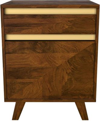 Rendez-Vous Déco Rendez-vous Déco - Table de chevet en bois détails dorés, 1 tiroir et 1 porte - tripoli