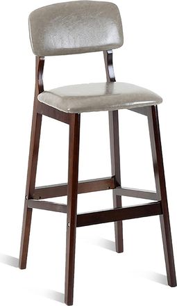 Generic Barhocker in Tresenh&ouml;he, Tresenhocker aus PU-Leder mit R&uuml;cken- und Fu&szlig;st&uuml;tze, K&uuml;cheninsel-Fr&uuml;hst&uuml;cksbarst&uuml;hle, Holzrahmen, 136 kg