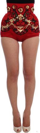 Dolce & Gabbana Hochtaillierte, floral bestickte Shorts