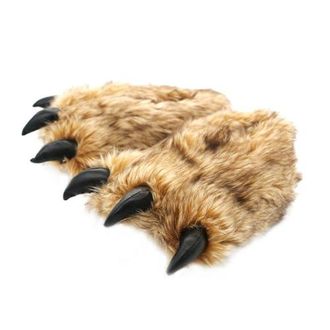 Frcolor Pantoufles Peluche Unisexes Confortables Chaudes et Antidérapantes Griffes Ours pour Intérieur Semelle Maison et Chambre