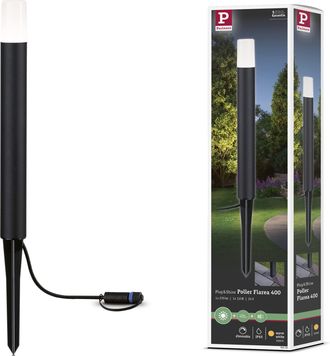 Paulmann 94536 Plug & Shine LED Außenleuchte Pollerleuchte Flarea IP65 400mm Warmweiß incl. 1x3,6 Watt dimmbar Schwarz Metall 3000 K