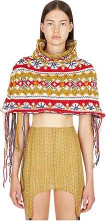 Louise Lyngh Bjerregaard Femme, Pulls, Multicolore, Taille: 40 FR Folklore Fairisle Knit Cape