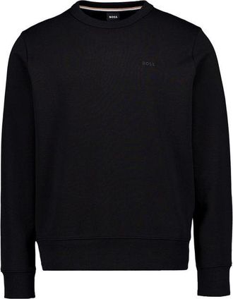 HUGO BOSS Herren Sweatshirt schwarz Baumwolle unifarben