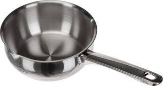 Ibili Stielkasserolle Prisma gewölbt 18 cm aus Edelstahl/Metall, Silber