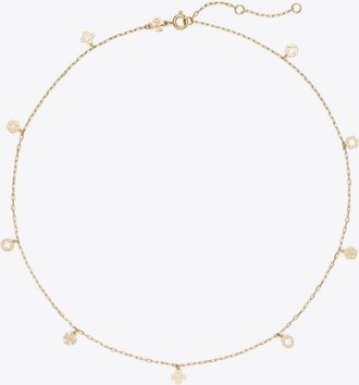 Tory Burch Damen Forget Me Not Charm Necklace