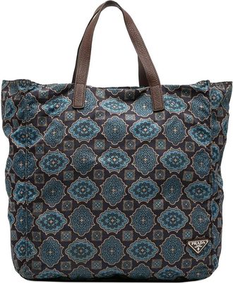 Prada Shopper - Tessuto Stampato Tote - Gr. unisize - in Blau - f&uuml;r Damen