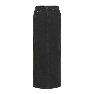 Gestuz Dunkelgrauer Gewaschener Denim Langer Rock - - Skirts - Damen - Grau - S