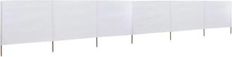 vidaXL Paravent 6 panneaux Tissu 800 x 80 cm Blanc