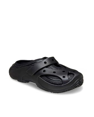 Crocs Womens Mules Caged Mule Black Slippers Flat Shoes