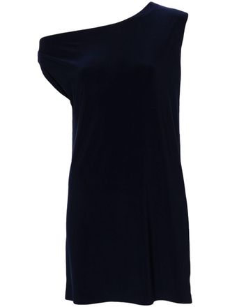 Norma Kamali robe courte &agrave; design &agrave; une &eacute;paule - Bleu